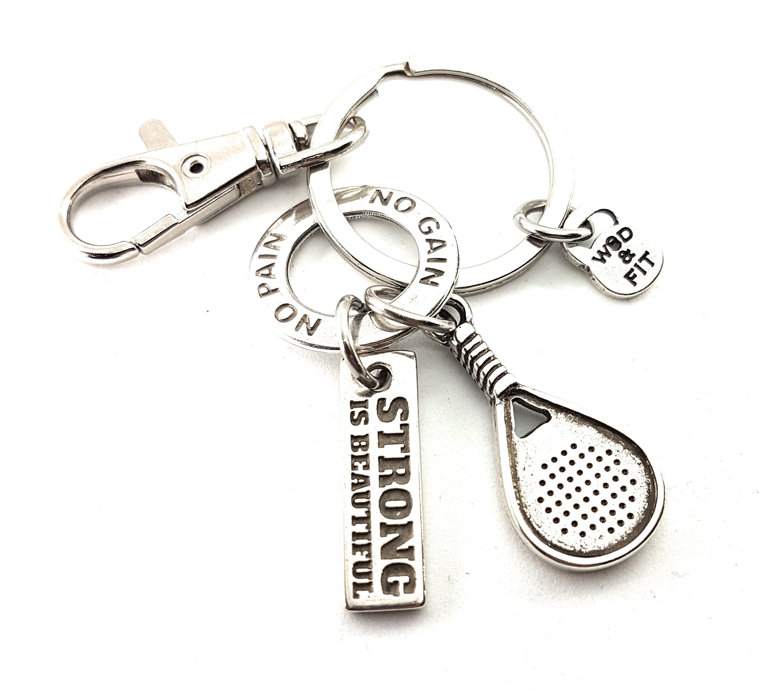 Key ring Padel-Tennis Custom Motivational Word,Ring & Initial.Custom ...
