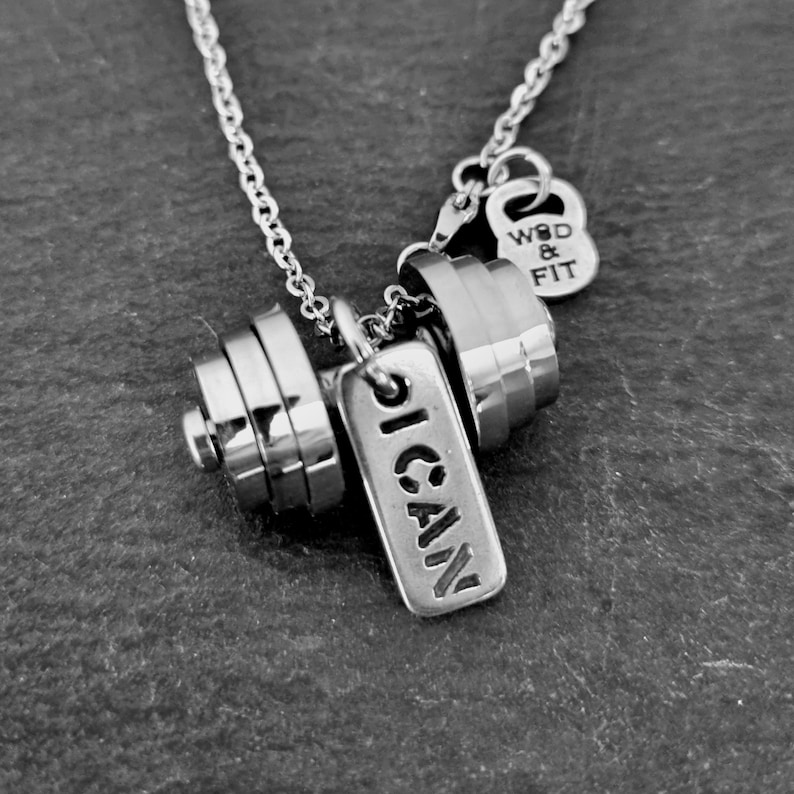Gym Dumbbell Necklace Coleman Workout Gift · Motivation Gift ...