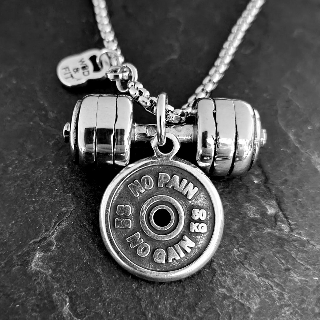 Gym Barbell Necklace Deadlift Bodybuilding Workout Gifts· Motivation ...