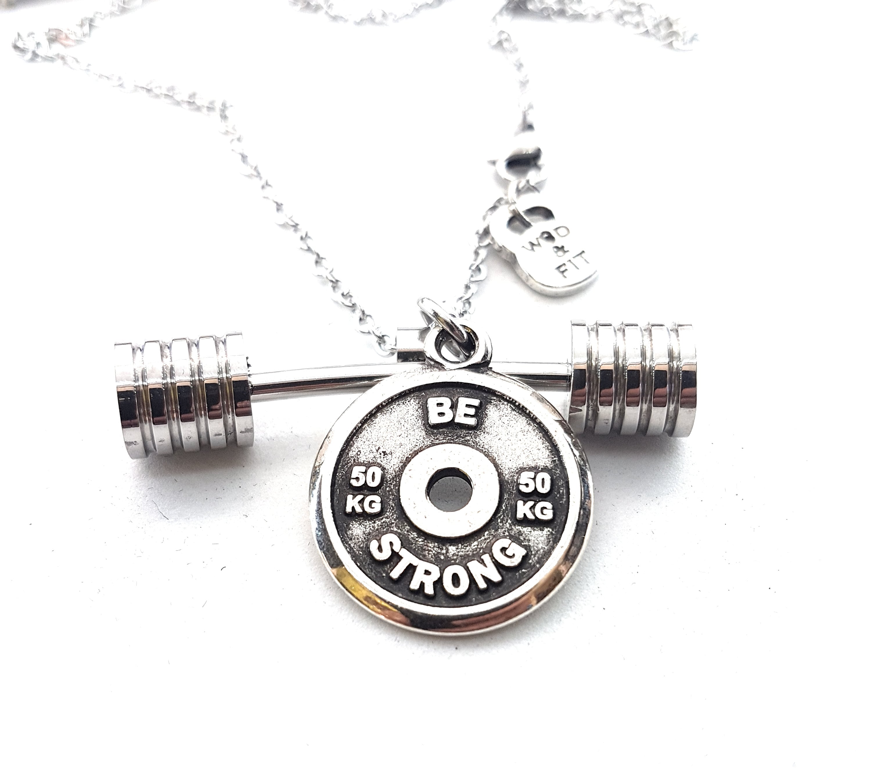 Gym Necklace Strongman Workout Barbell Weight Plate · Motivation Gift ...
