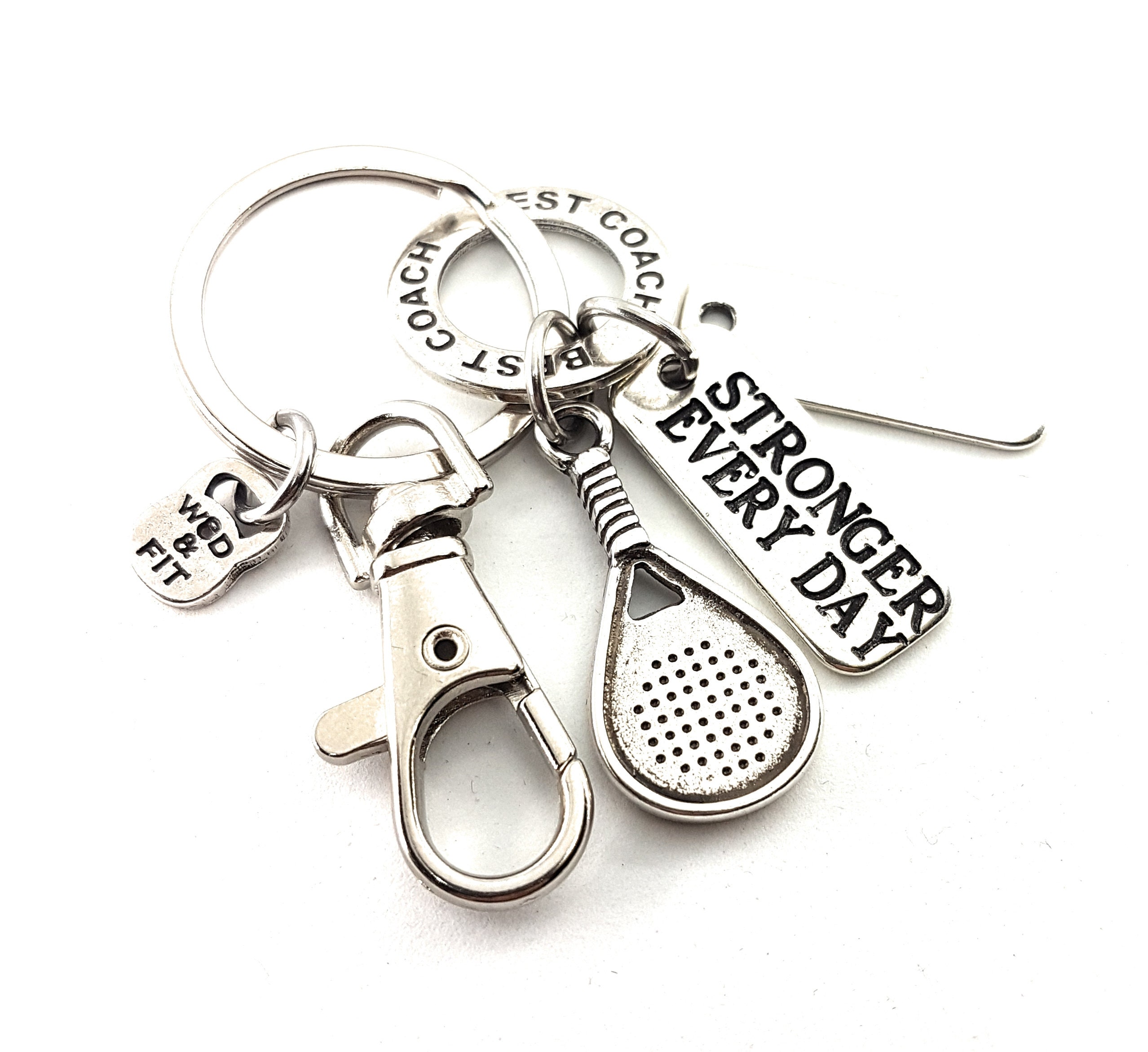 Key ring Padel-Tennis Custom Motivational Word,Ring & Initial.Custom ...