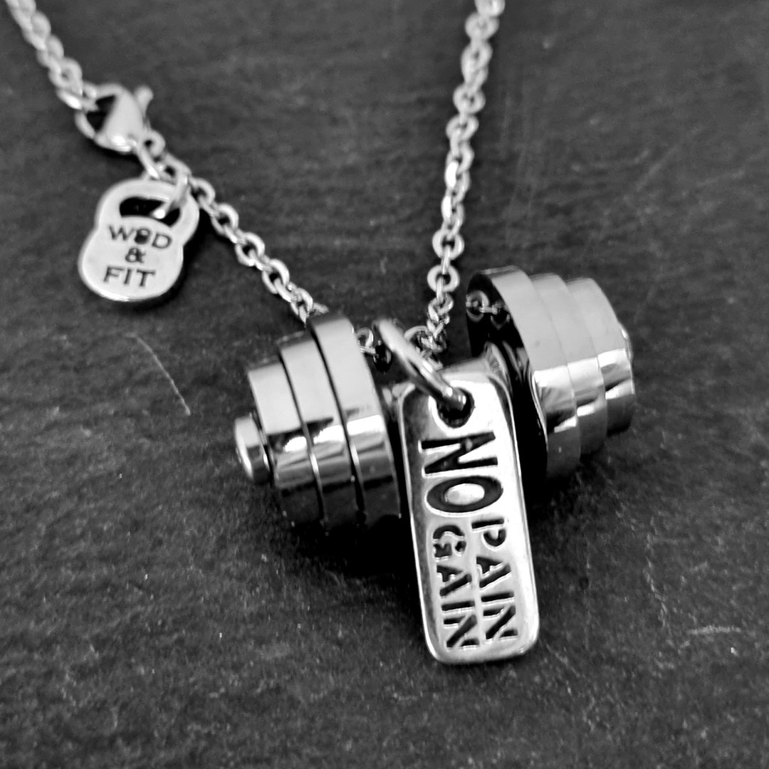Gym Dumbbell Necklace Coleman Workout Gift · Motivation Gift ...