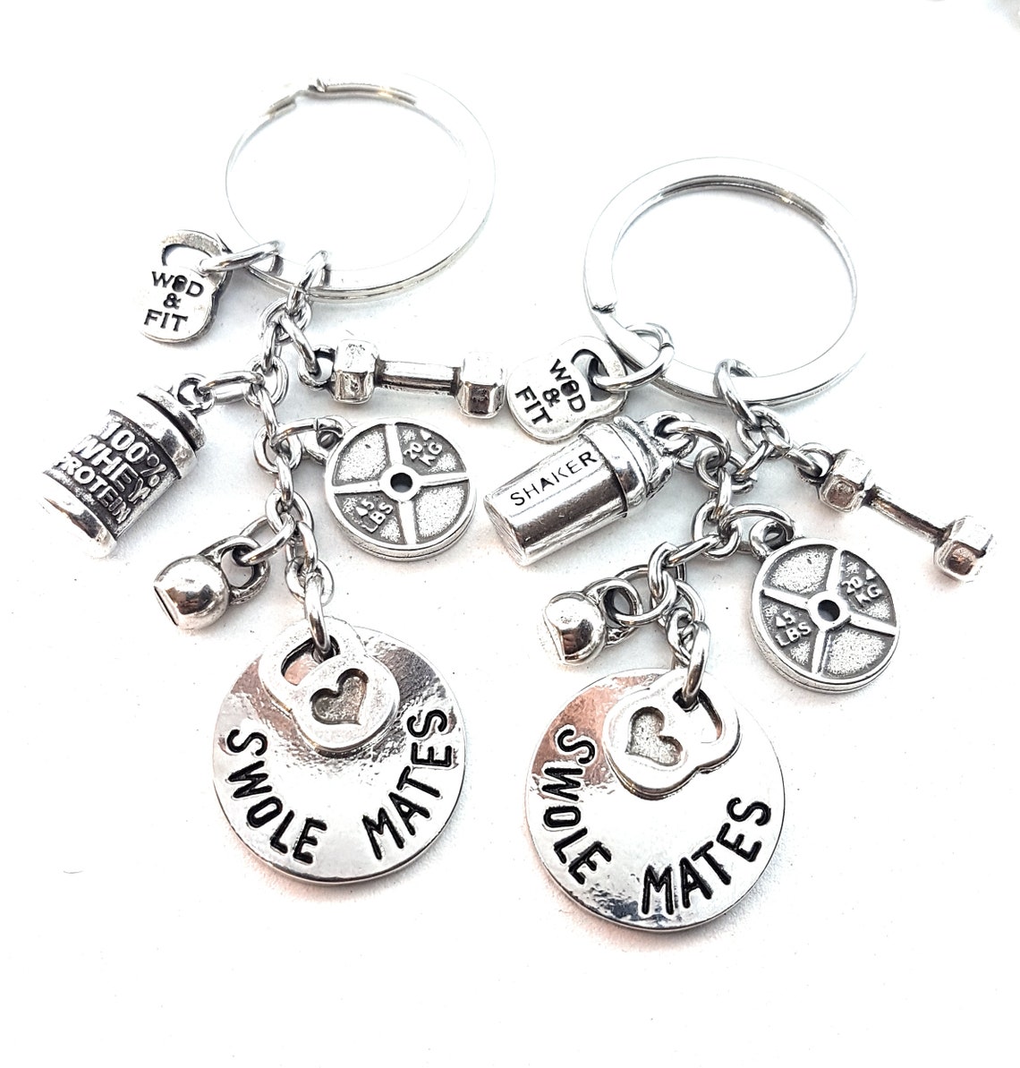 Couple Keychain Swole Mates Shaker & 100% Whey | Etsy
