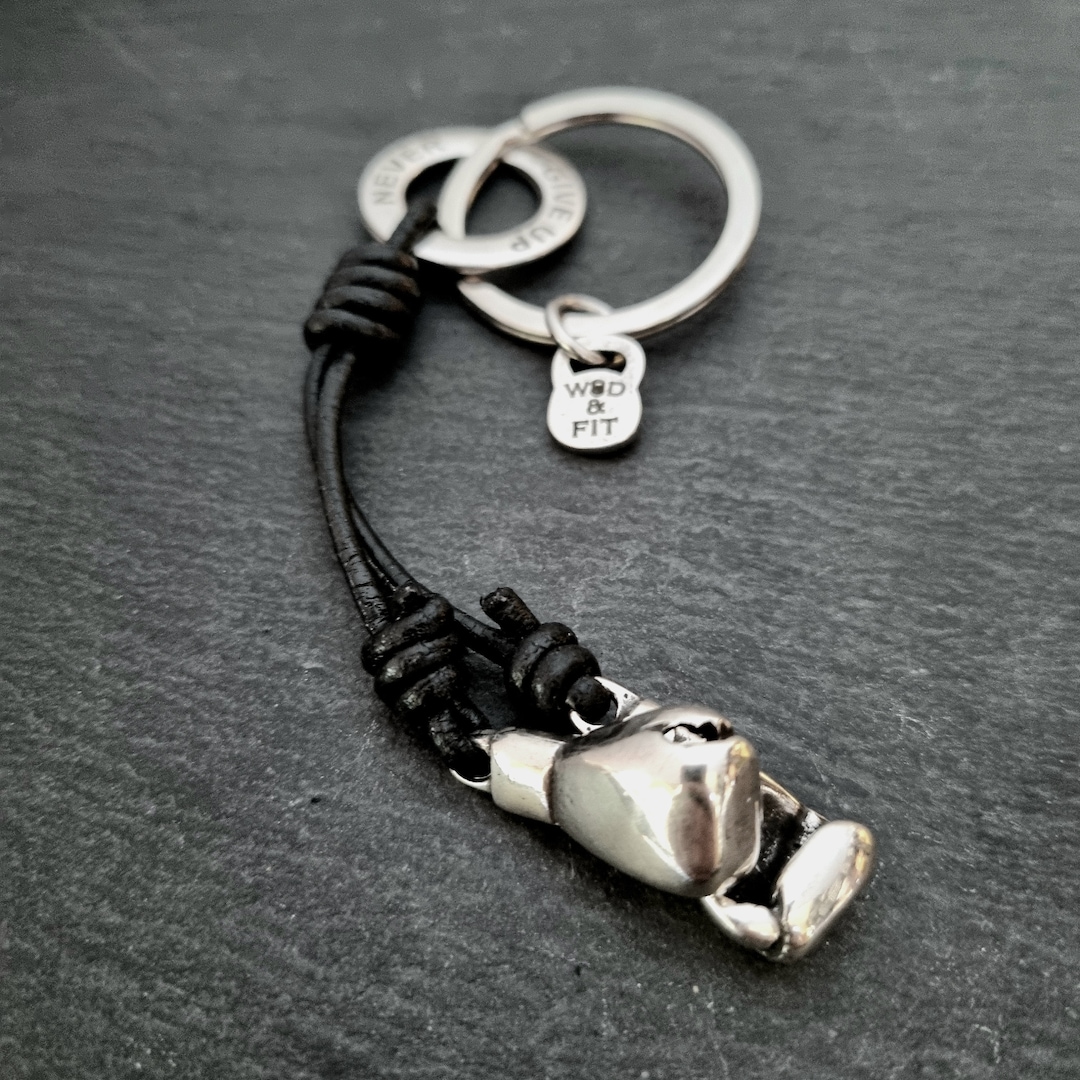 Boxing Gloves Leather Keychain Motivation Ring- UFC - MMA -boxing ...