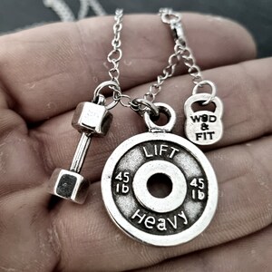 Gym Necklace Weight Plate Lift Heavy Dumbbell Medium · Motivation Gift ...