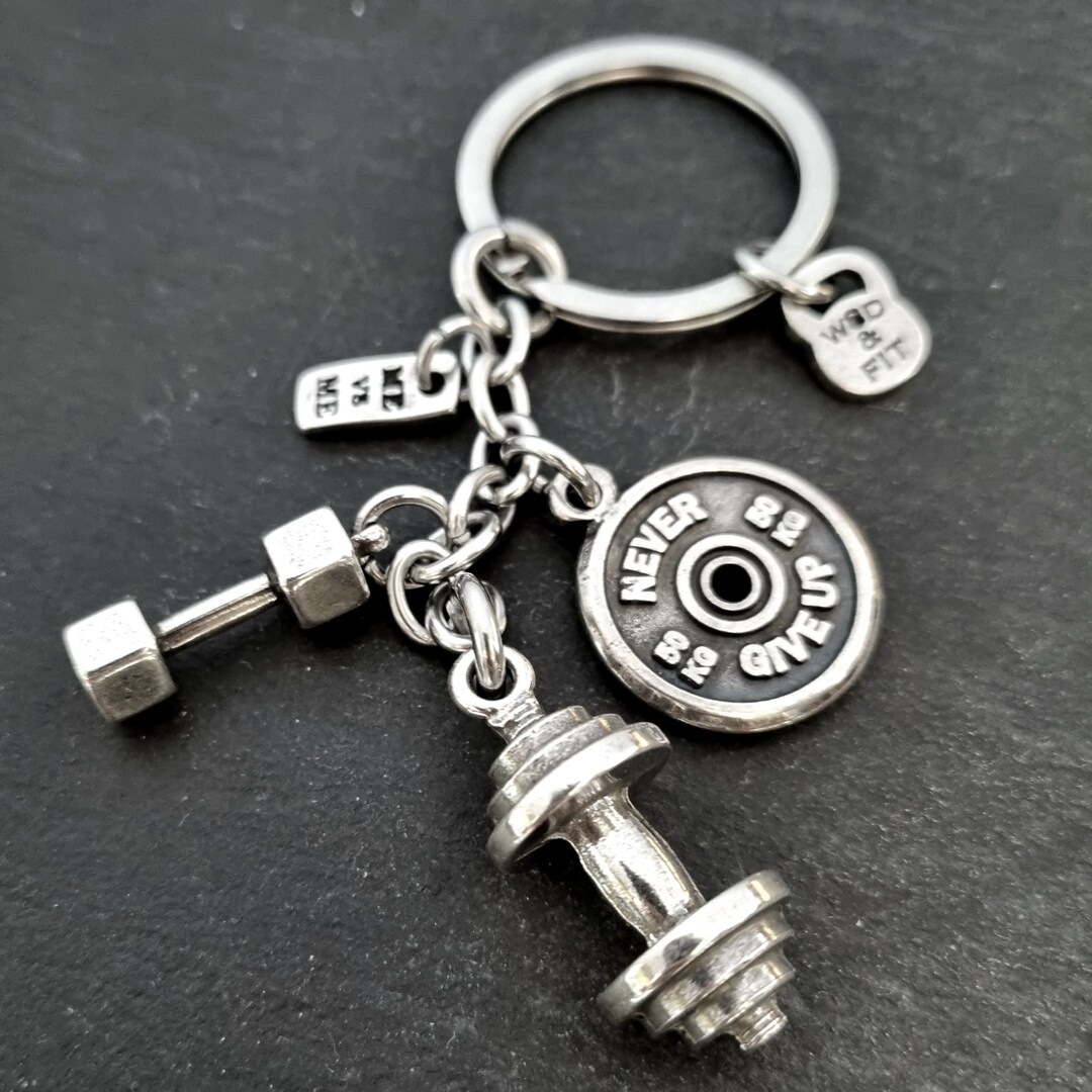 Gym Keychain BIG Barbell Workout Gift · Fitness Gifts · Weight Lifting ...