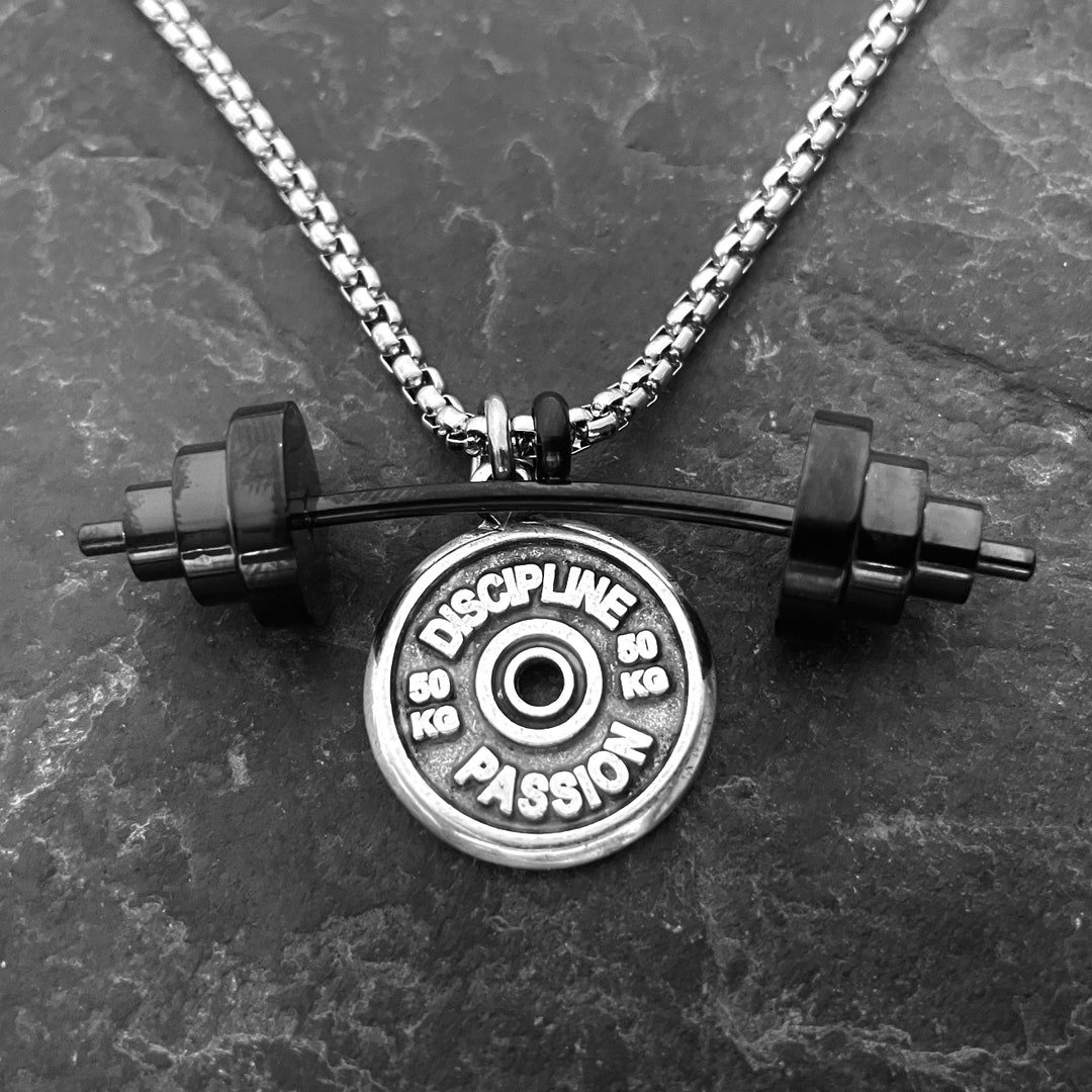 Gym Barbell Necklace Black Power Clean · Weight Lifting · Boyfriend ...