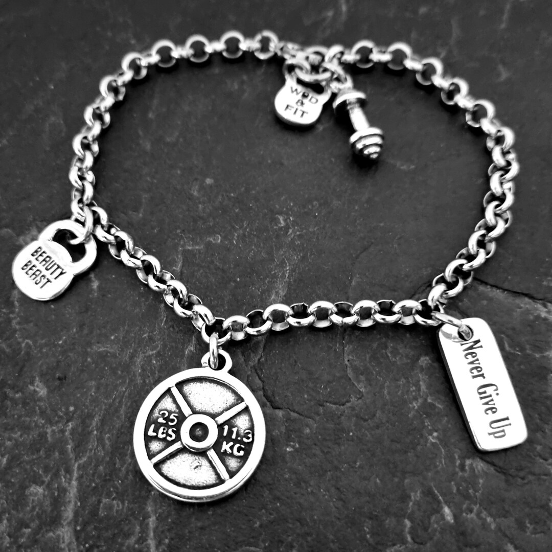 Gym Bracelet Weight Plate · Custom Bracelet · Name Gift · Fitness ...