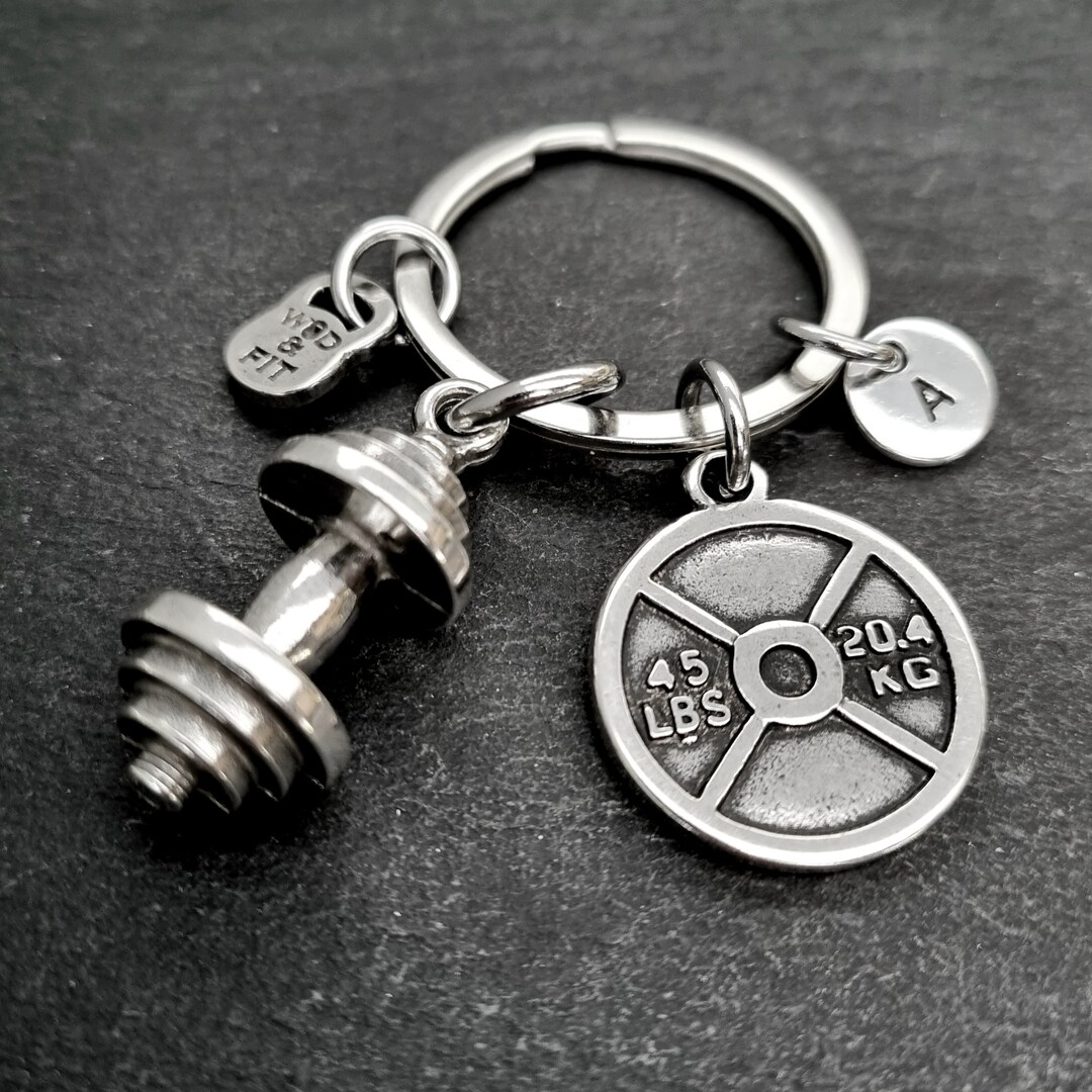 Gym Key Ring Barbell Weight Plate 45lbs Initial - Gym Motivation ...