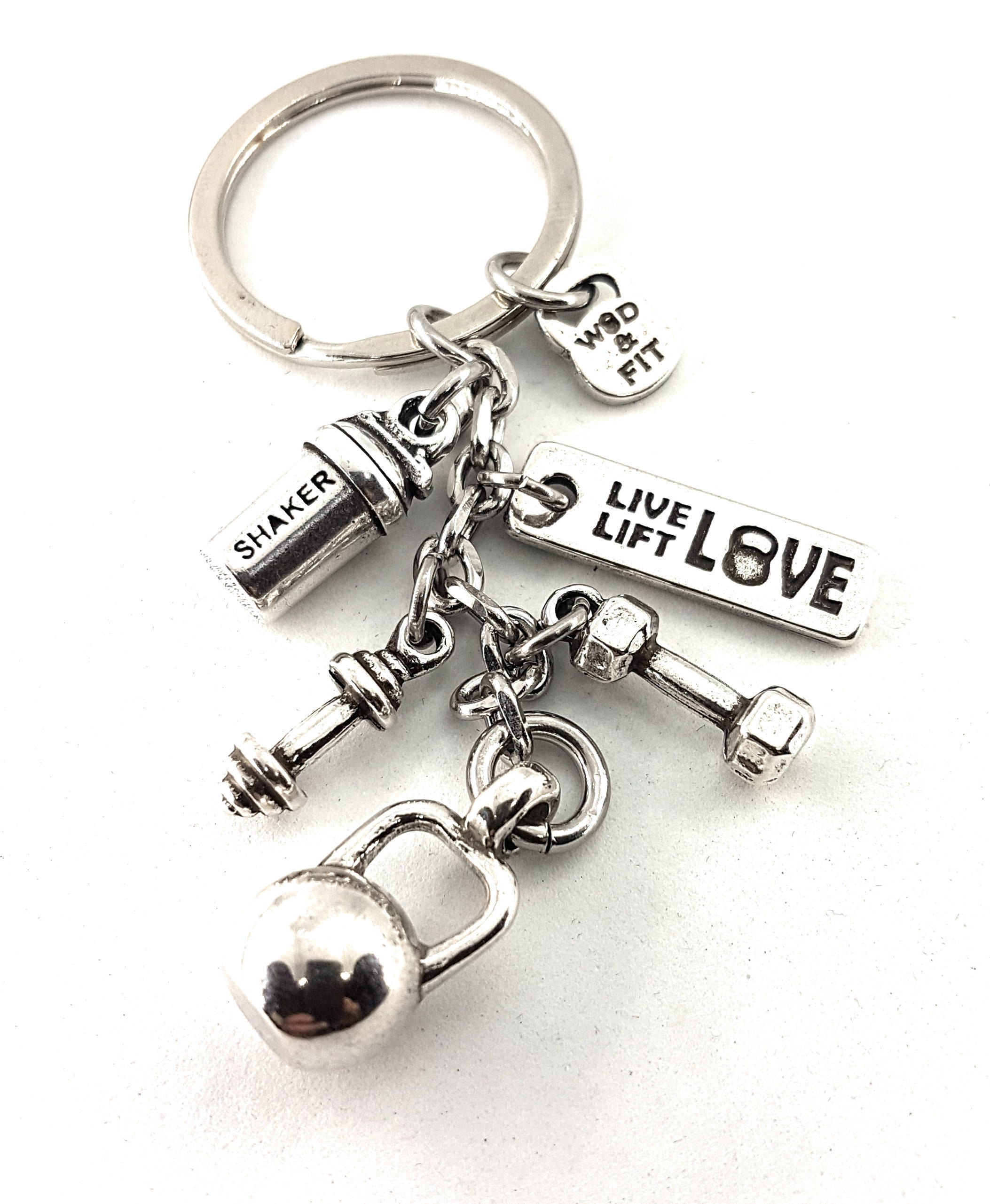 Keychain Kettlebell Shaker Workout Gift Dumbbell,Barbell & Motivation ...