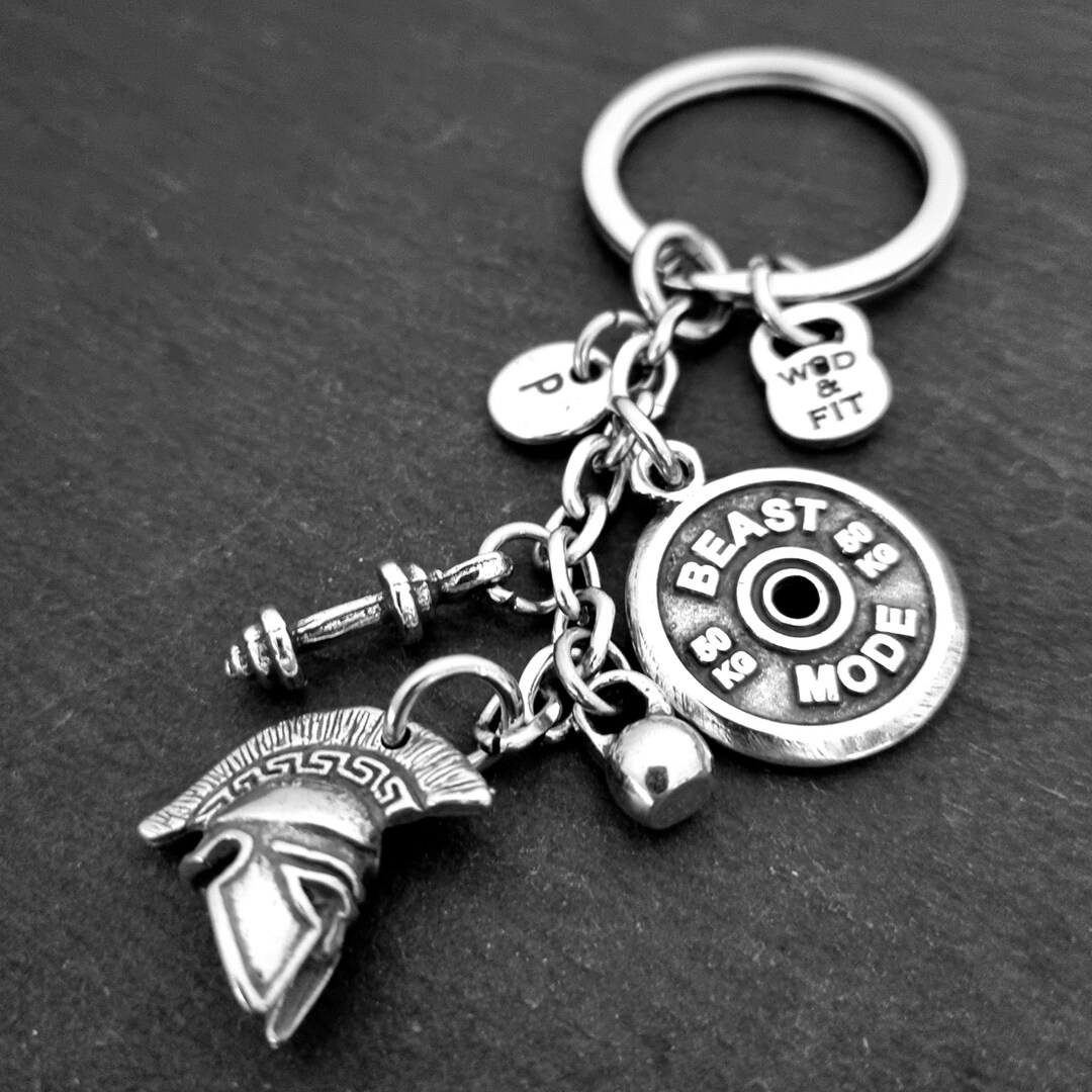 Gym Gift Keychain Spartan Helmet Motivation Weight Plate · Greek Helmet ...