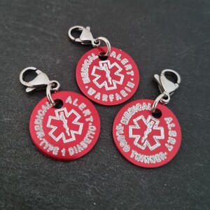 Medical Alert Id Tag Custom Engraved Aluminum Round 20mm - Medical ...