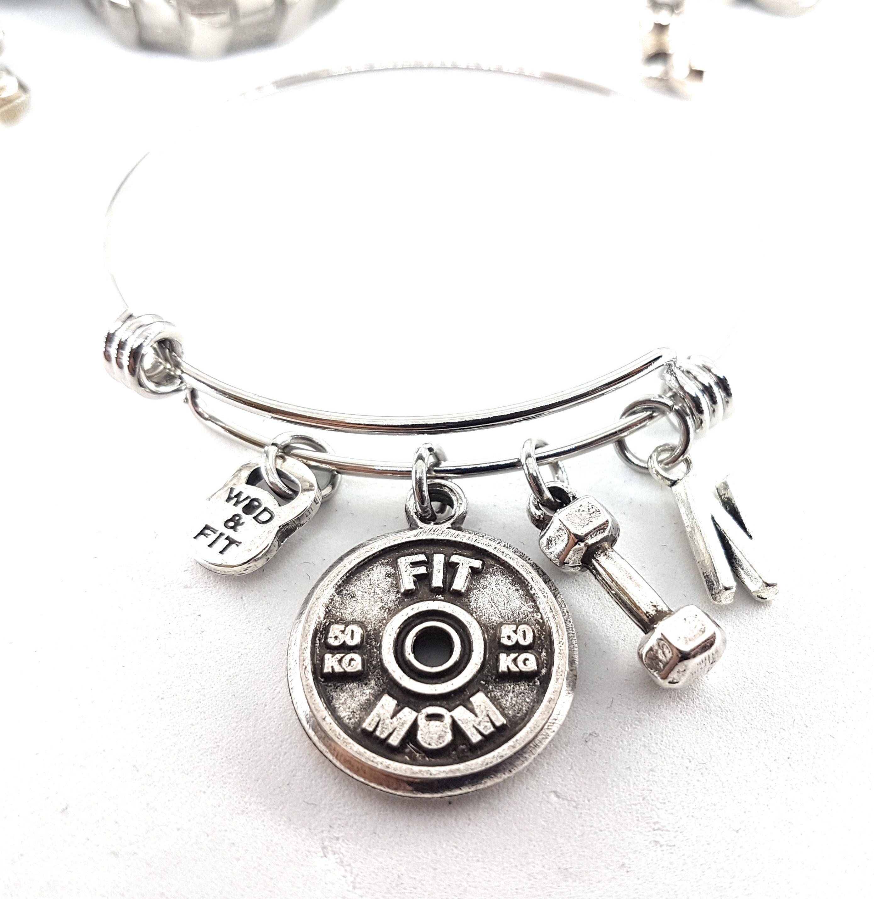 Bracelet FKalsu Workout Motivational Weight plate 50kg Dumbbell ...