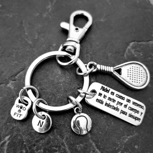 Key Ring Padel Tennis Custom Motivational Word Initial. Padel Gift ...