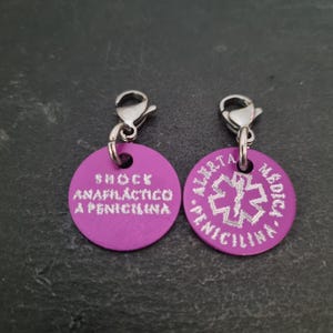 Medical Alert Id Tag Custom Engraved Aluminum Round 20mm - Medical ...