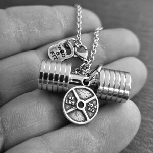 Gym Necklace Barbell Big Strongman Gym Gifts ·custom Necklace ·barbell ...
