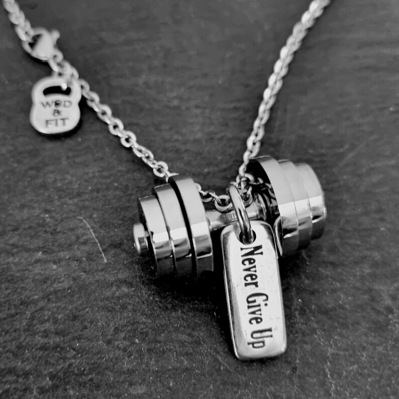 Gym Dumbbell Necklace Coleman Workout Gift · Motivation Gift ...
