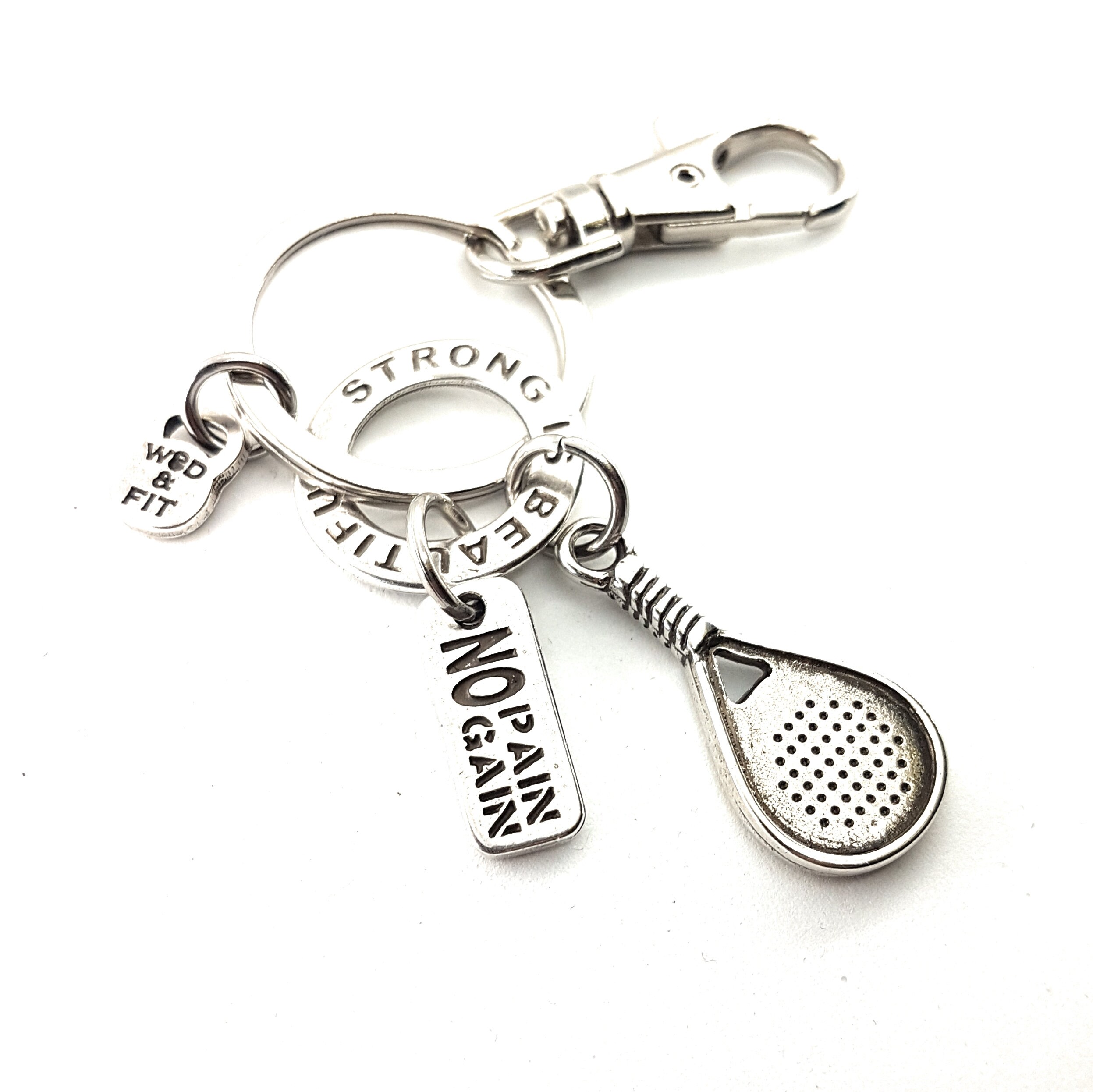 Key ring Padel-Tennis Custom Motivational Word,Ring & Initial.Custom ...