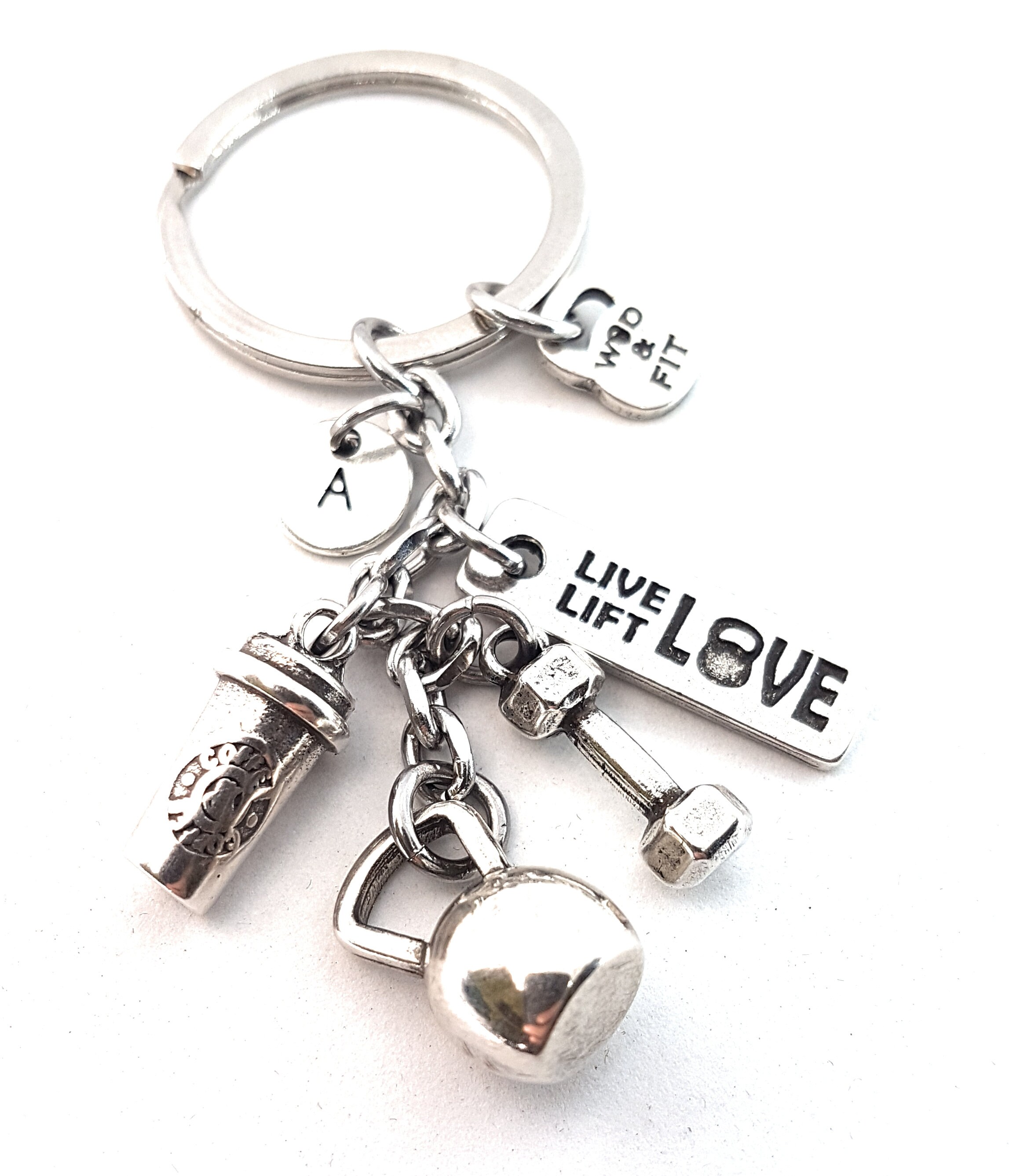 Coffee Keychain Workout Kettlebell Dumbbell Coffee, Initial ...