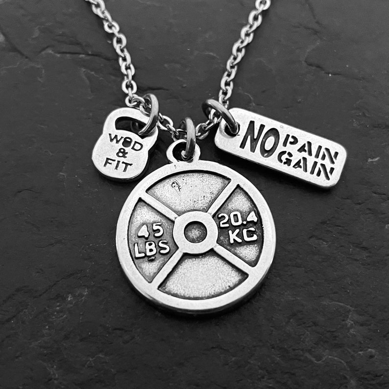 Gym Customized Necklace Weight Plate 45lbs Motivation Fitness · Weight ...