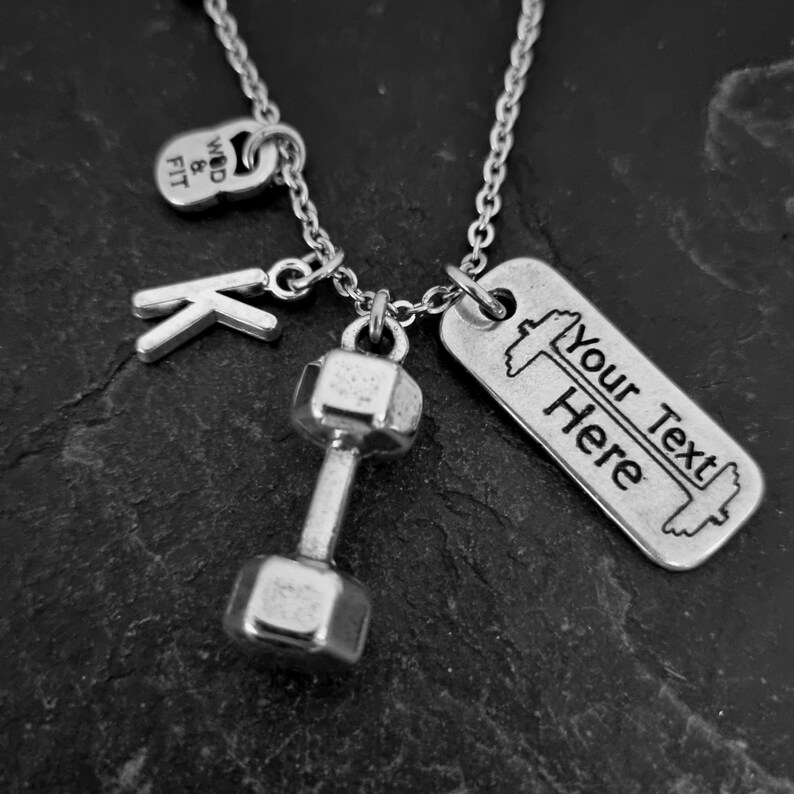 Gym Necklace BIG Dumbbell Custom Motivation Workout Gifts · Fitness ...