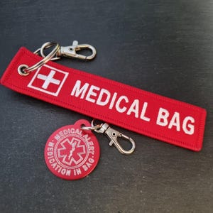 Emergency Medical Alert Medical Bag + Aluminum Tag · Epipen Inside ...