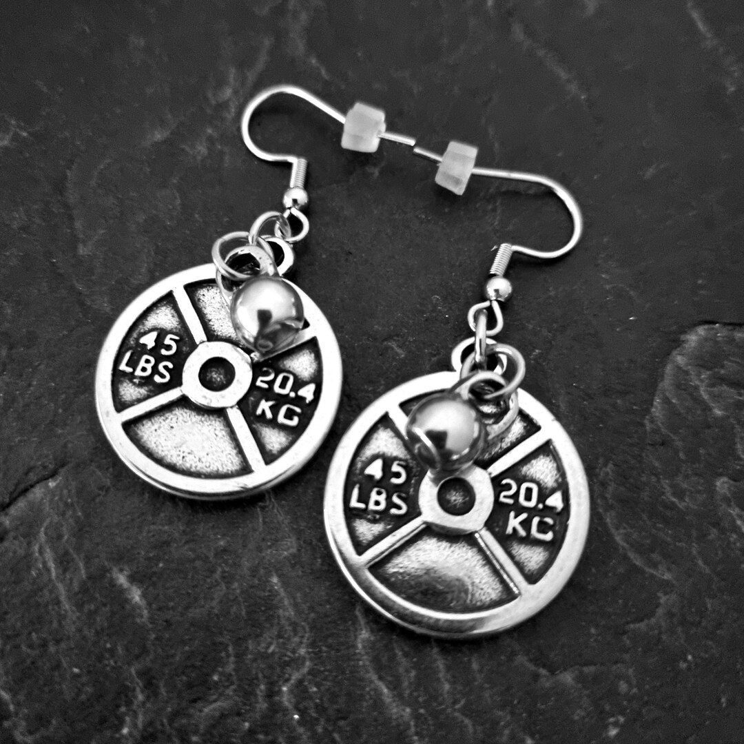 Gym Earrings Weight Plate Kettlebell Gym Earrings - Lightweight ...