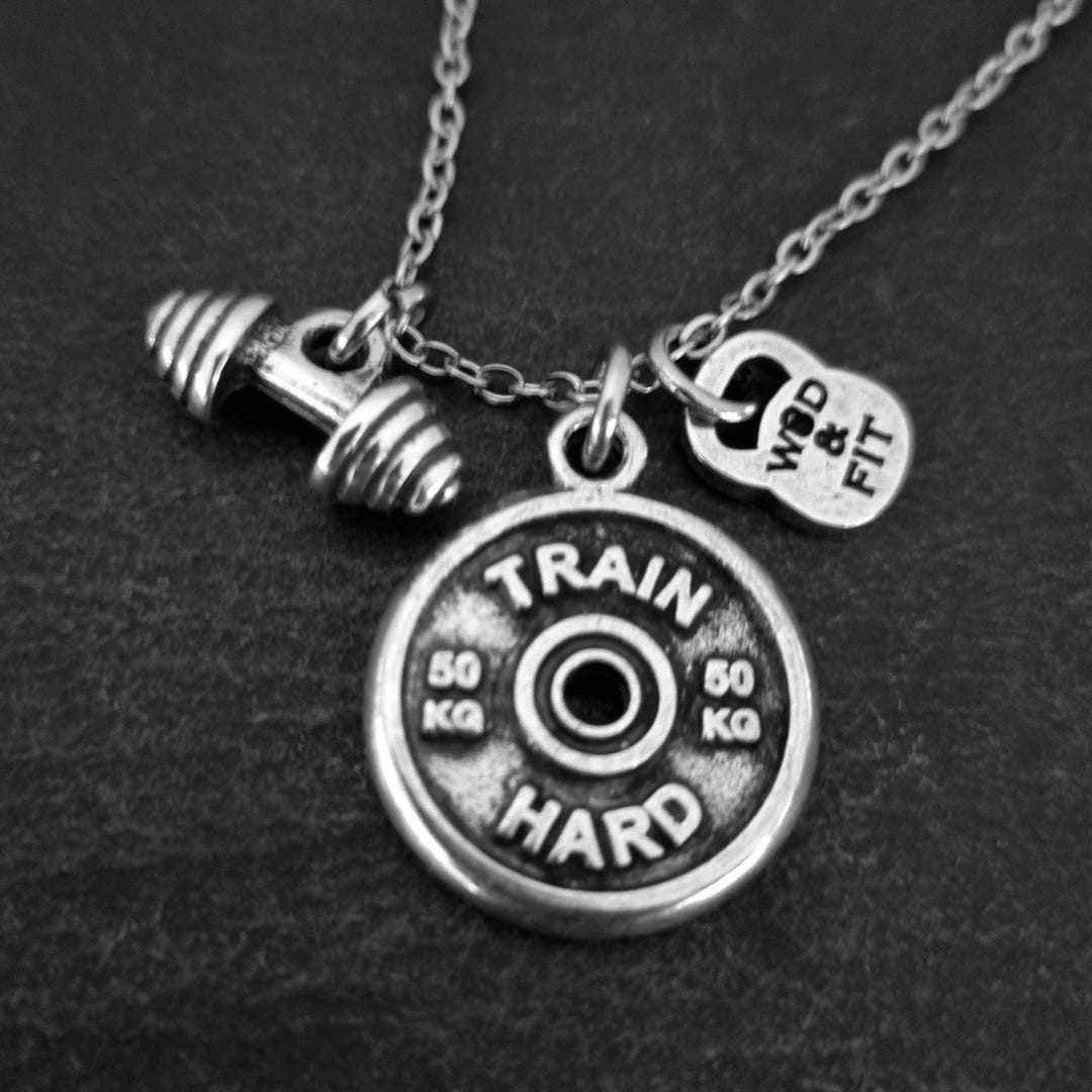 Custom Weight Plate Necklace for Fitness Enthusiasts - Gym Motivation ...