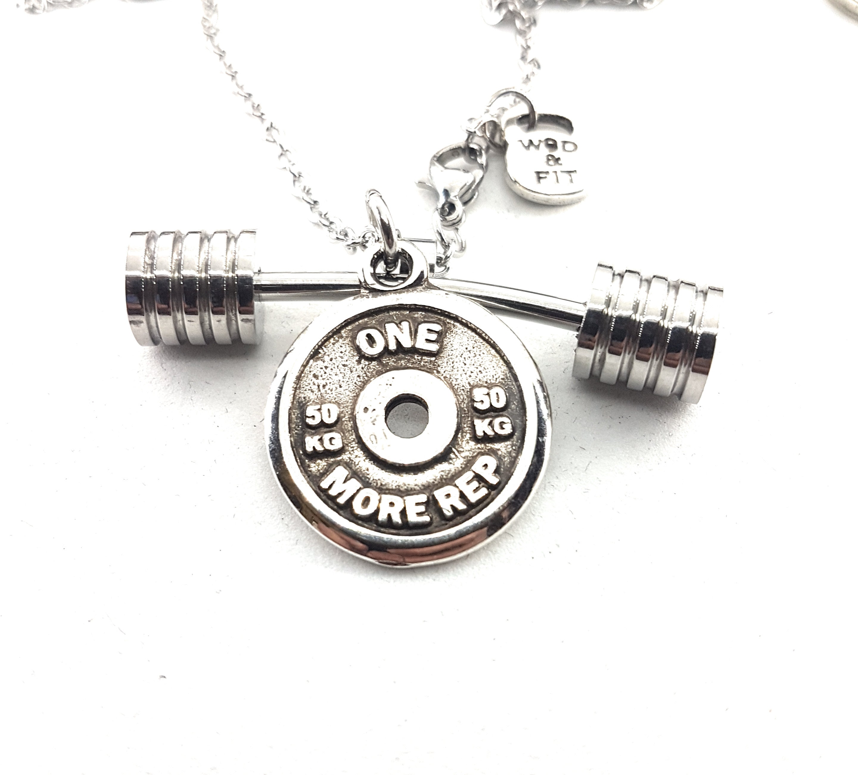 Gym Necklace Strongman Workout Barbell Weight Plate · Motivation Gift ...