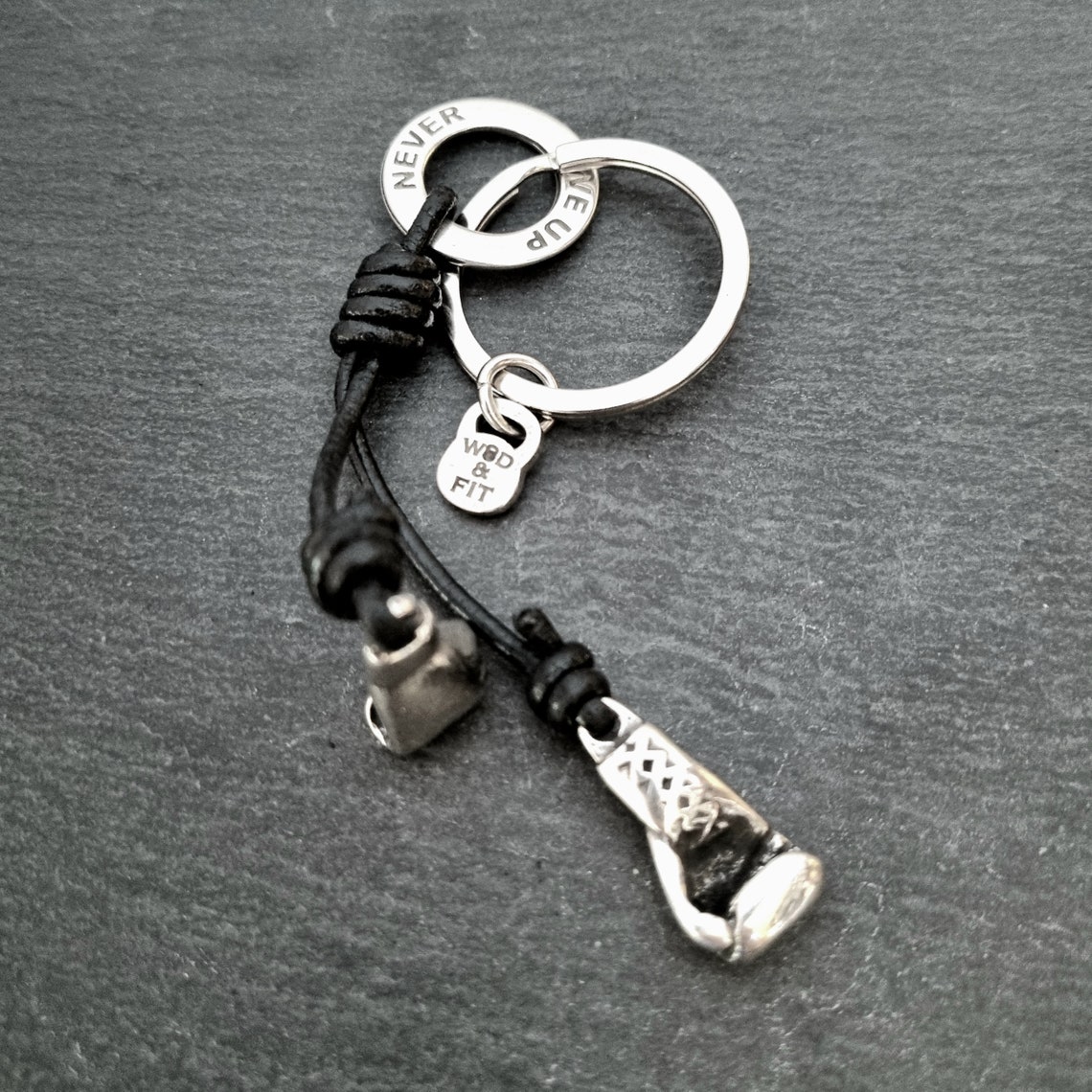 Boxing Gloves Leather Keychain Motivation Ring- UFC - MMA -boxing ...
