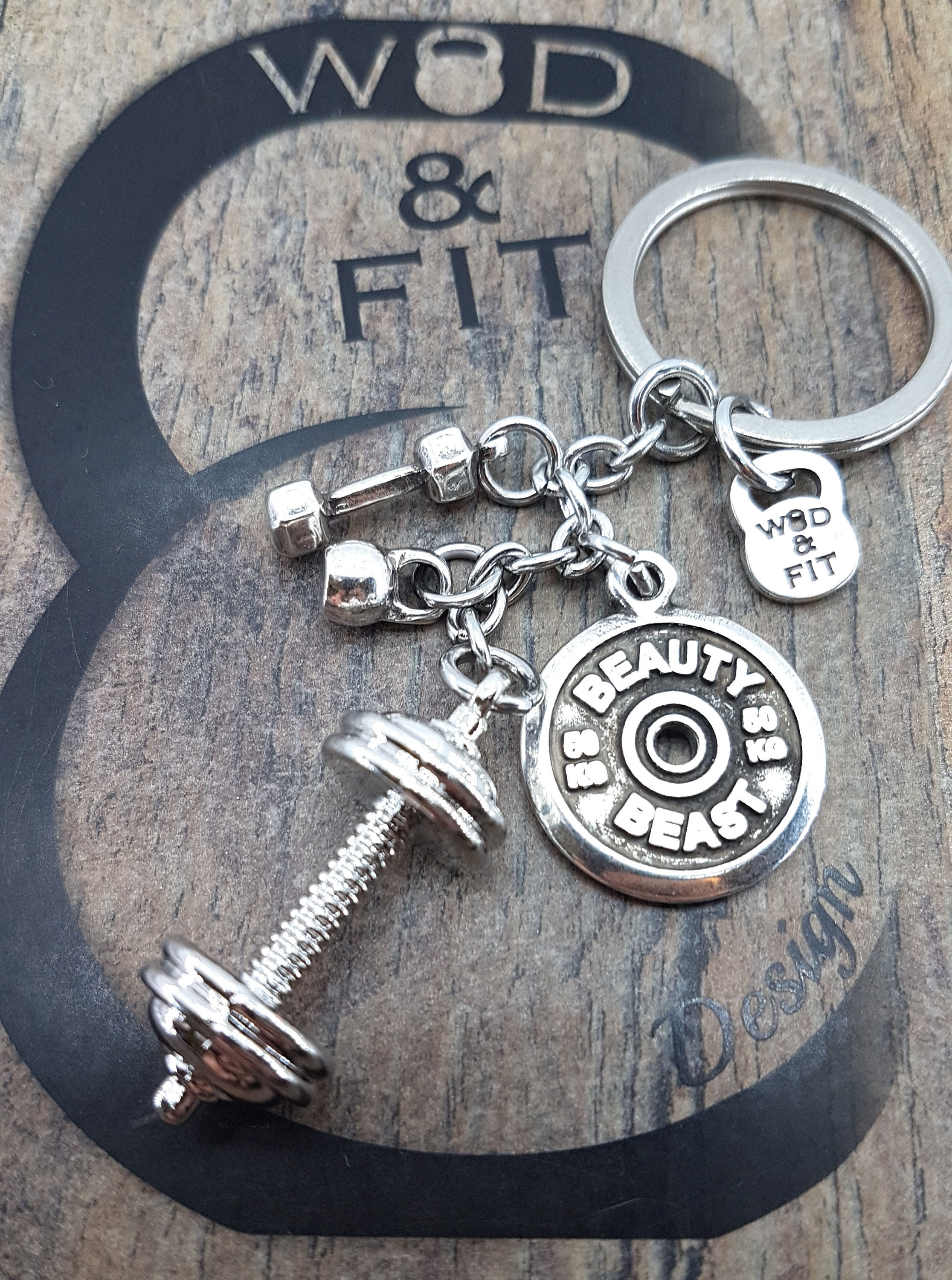 Barbell Keychain Bench Press Workout Barbell & Motivation FitPlate Gym ...