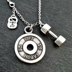 Gym Necklace Weight Plate Lift Heavy Dumbbell Medium · Motivation Gift ...
