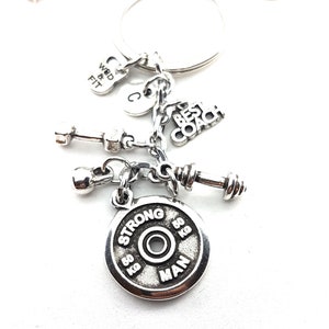 Gym Custom Keychain STRONG MAN Workout Personalized Gift DAD Gift ...