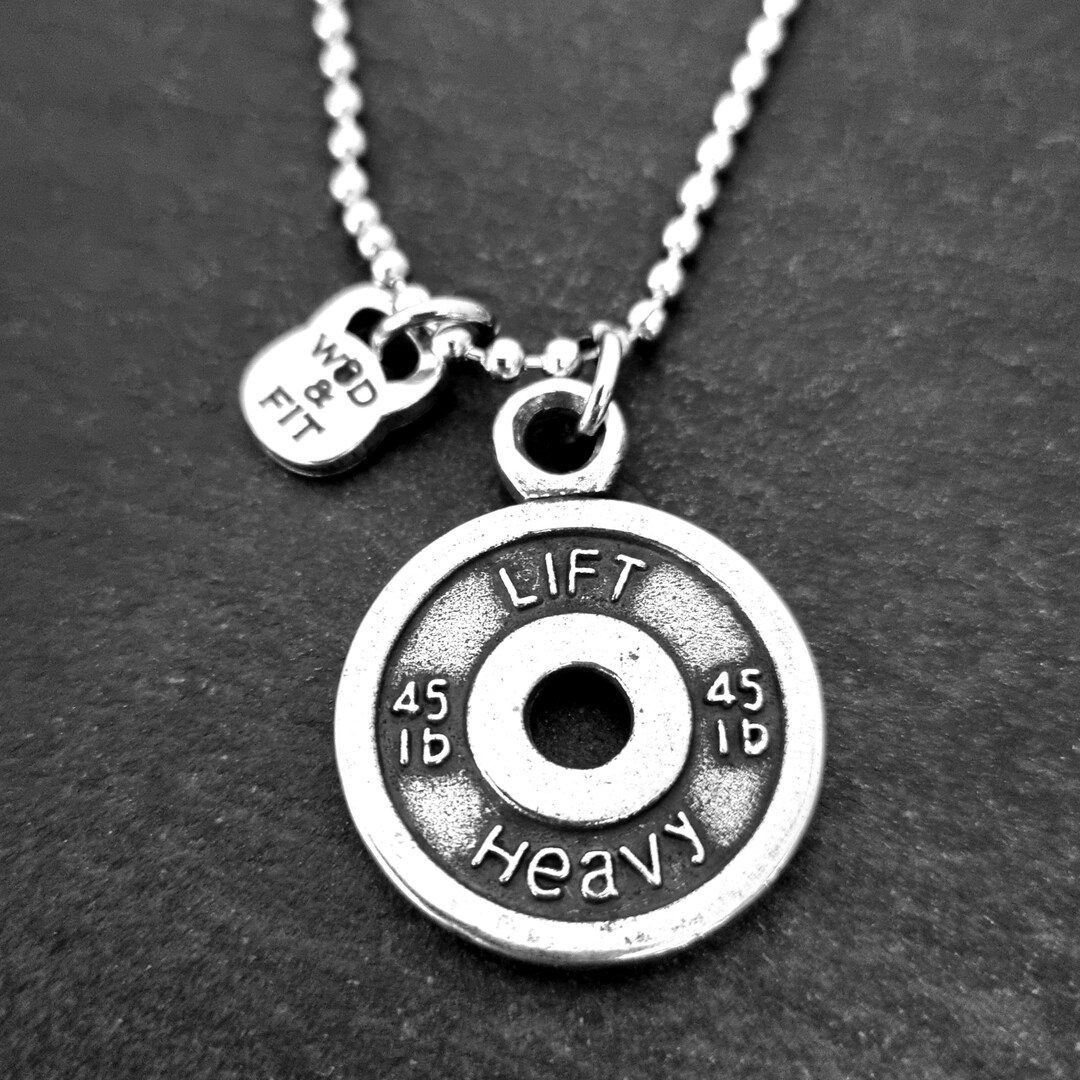 Gym Necklace Weight Plate LIFT HEAVY 45lbs Workout Gifts · Girlfriend ...