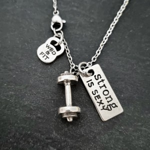 Gym Necklace Barbell Motivation Thruster Workout · Fitness Gifts ...