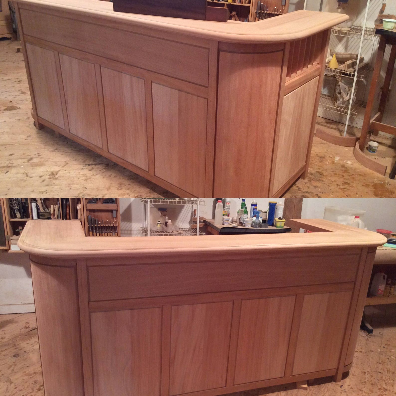 Custom Office Furniture Reception Desk From Mahogany With Computer Desk ...