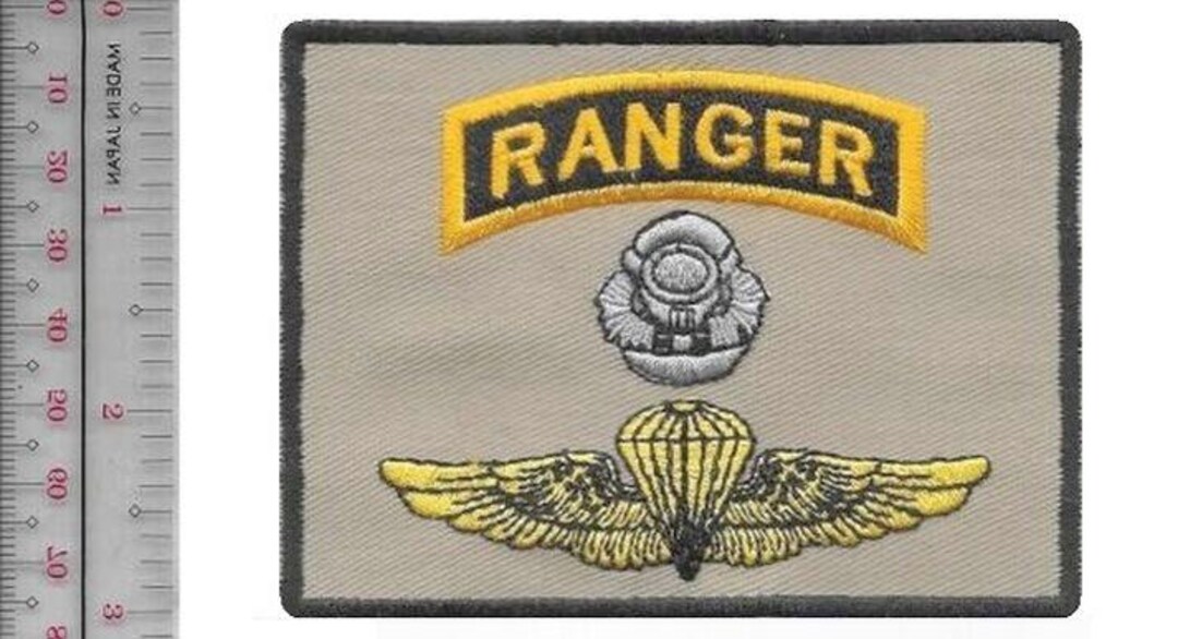 US Marine Corps USMC Marine Recon & Army Ranger Qualified Patch Khaki ...