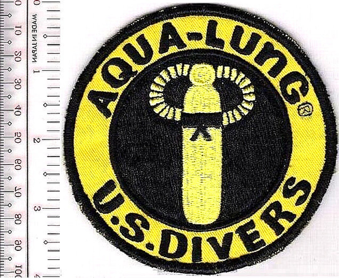 SCUBA Diving USA US Divers Aqua-lung 1960 & 70's Patch Black on Yellow ...