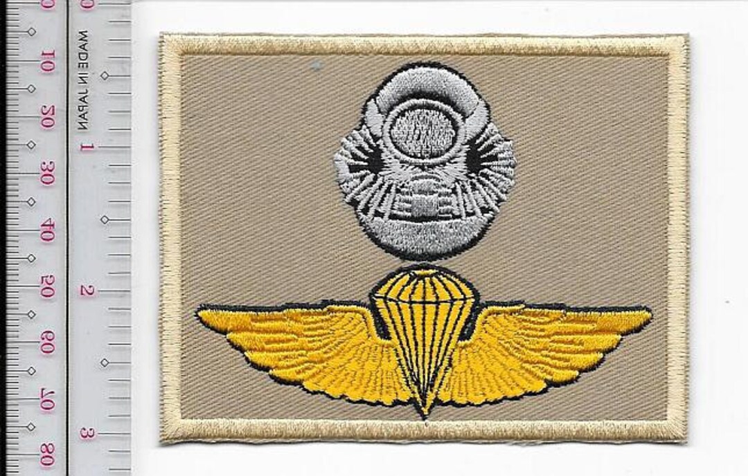 Buy US Marine Corps USMC Force-recon Combat Diver Airborne Badge Khaki ...