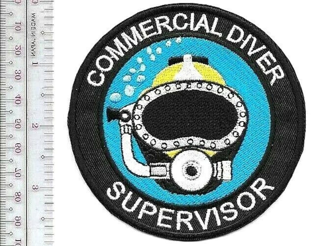 SCUBA Hard Hat Diving Commercial Diver Supervisor Qualification Patch ...