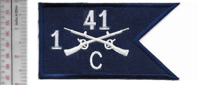 Army 2nd Armored Division 41st Regiment 1st Battalion C Co Guidon Patch ...