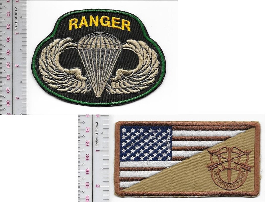 Ranger Army Green Beret Special Forces Group Crest & Ranger Parachutist ...