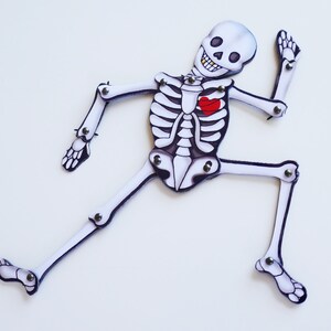 Printable Posable Skeleton Paper Doll: DIY Halloween Party (instant ...