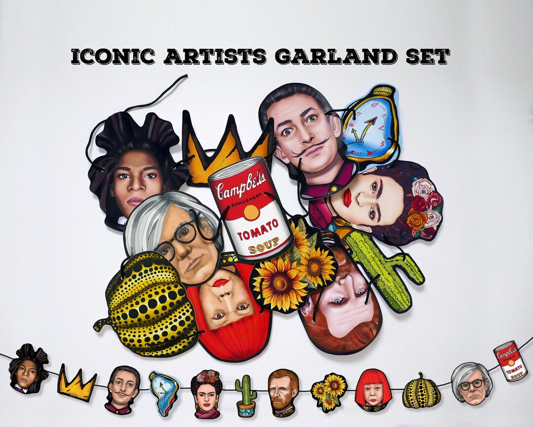 Garland/banner Art Icons | Iconic Artist-inspired Bunting | Art Party ...