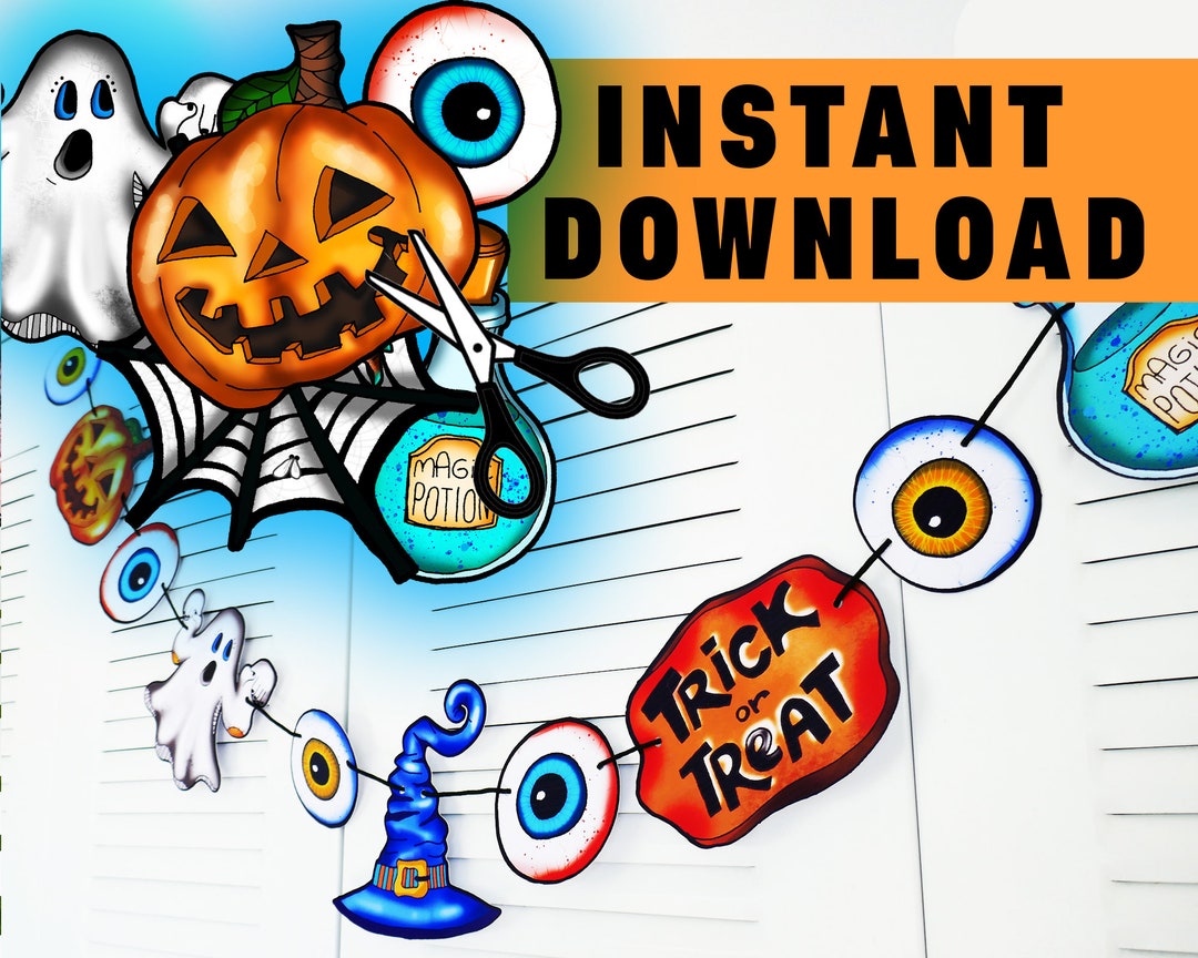 DIY Printable Halloween Garland/banner PDF FILE | Instant Download ...