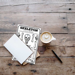 Printable Posable Skeleton Paper Doll: DIY Halloween Party (instant ...