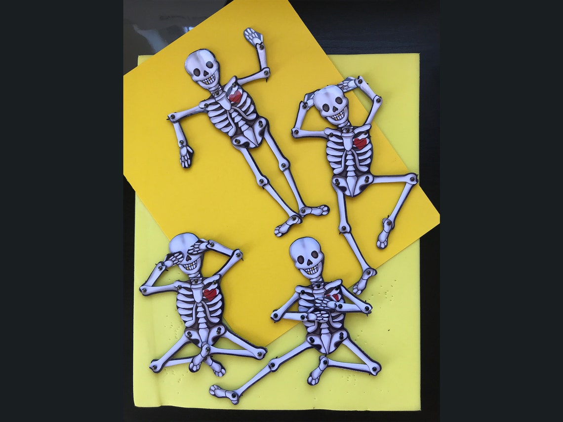 Printable Posable Skeleton Paper Doll: DIY Halloween Party (instant ...