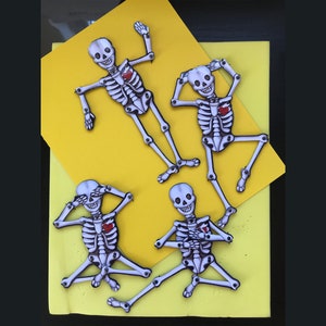 Printable Posable Skeleton Paper Doll: DIY Halloween Party (instant ...