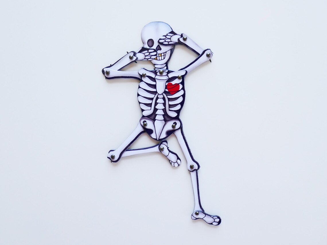 Printable Posable Skeleton Paper Doll: DIY Halloween Party (instant ...