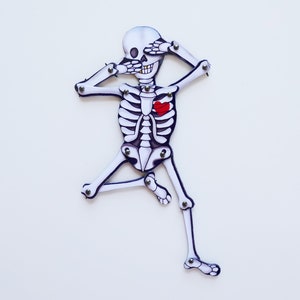 Printable Posable Skeleton Paper Doll: DIY Halloween Party (instant ...